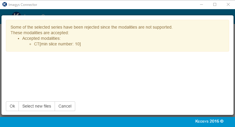 I got a yellow or red notification when I tried to upload images – Keosys